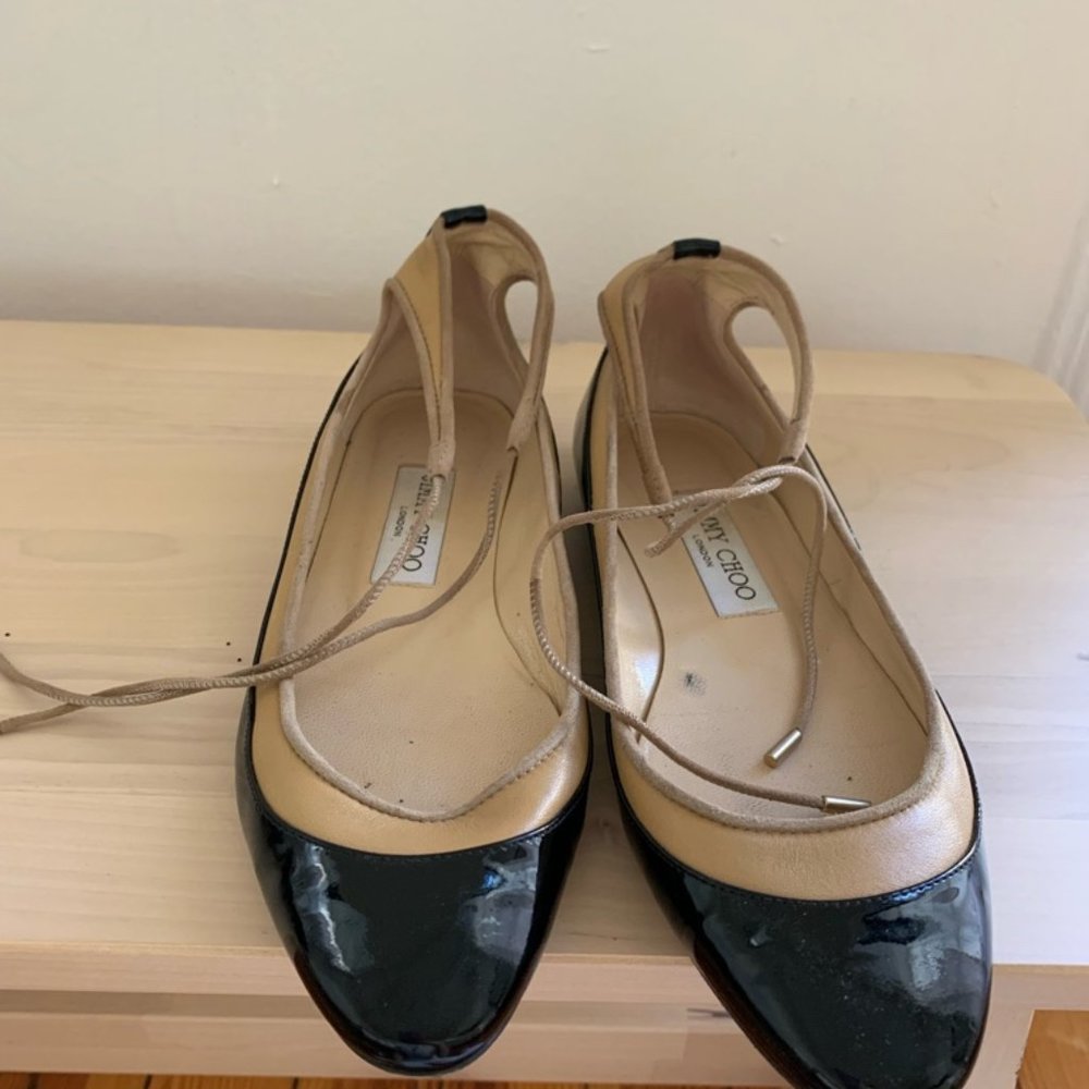 Jimmy Choo Tyler Ballerina Ankle Tie Flats - Gem